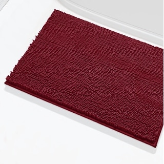 36"x24" - Burgundy Soft Cozy Plush Chenille Bath Mat Bathroom Rug - Bed ...