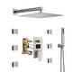 brushed nickel Wall mount 16 inch rainfall 3 way digital display shower system with body jets ...