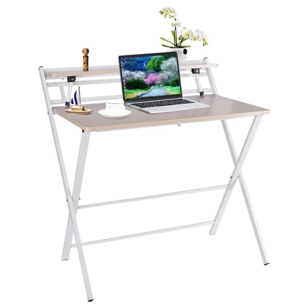Folding Study Desk For Small Space Home Office Desk Writing Table - Bed ...