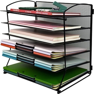 6 Tier Paper Letter Tray Organizer Black - Bed Bath & Beyond - 39256238