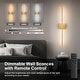 28 in. 1-Light LED Wall Sconces with Remote, Dimmable Wireless Wall ...