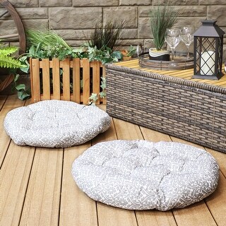 Sunnydaze Polyester Large Round Floor Cushion - Set of 2 - Bed Bath ...