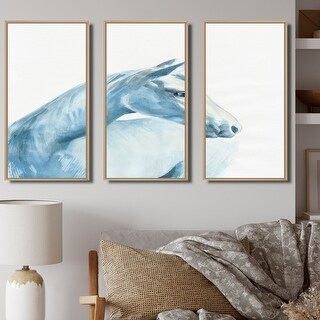 Designart "Portrait Of A LIght Blue Horse" Traditional Framed Art ...