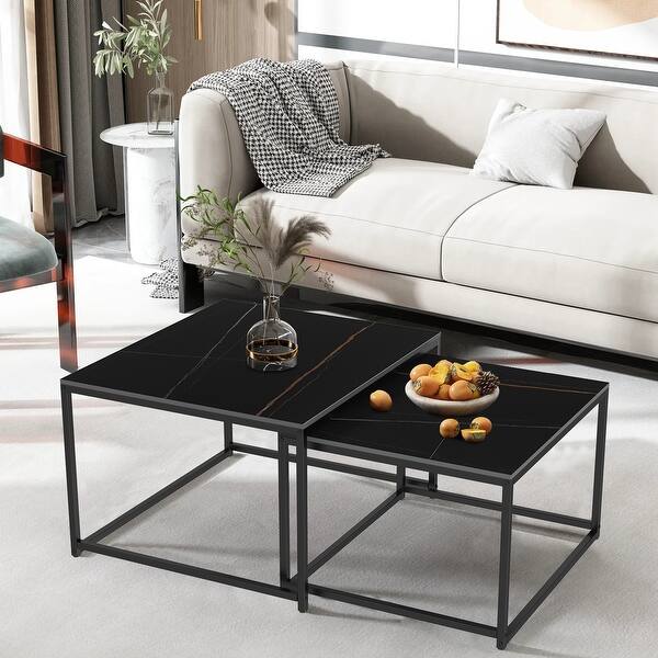 Square Nesting Coffee Table (Set of 2) - 27.5" x 18.9" - Bed Bath ...