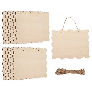 Unfinished Wood Sign Blank with Ropes Unfinished Wood Sign - Wood Color ...