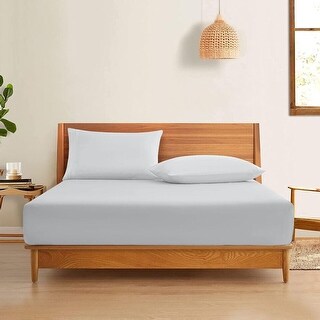 Full Size Fitted Sheet 16" Deep Pocket Elastic Bed Sheets Silver - Bed ...