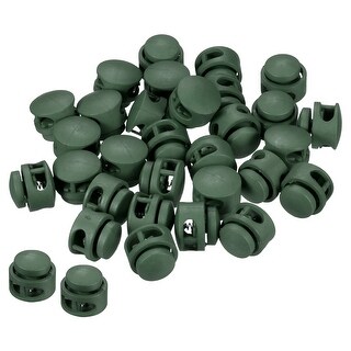 Cord Locks, 100 Pack Round Spring Toggle Stopper, Dark Green - Dark ...