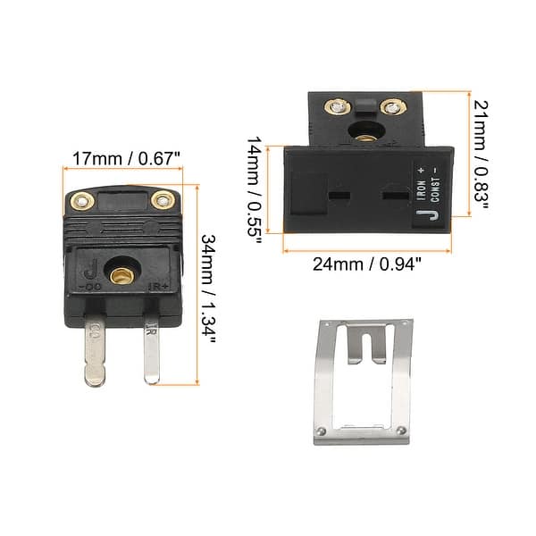 J Type Thermocouple Wire Connectors Male Plug with Panel Mount Mini ...