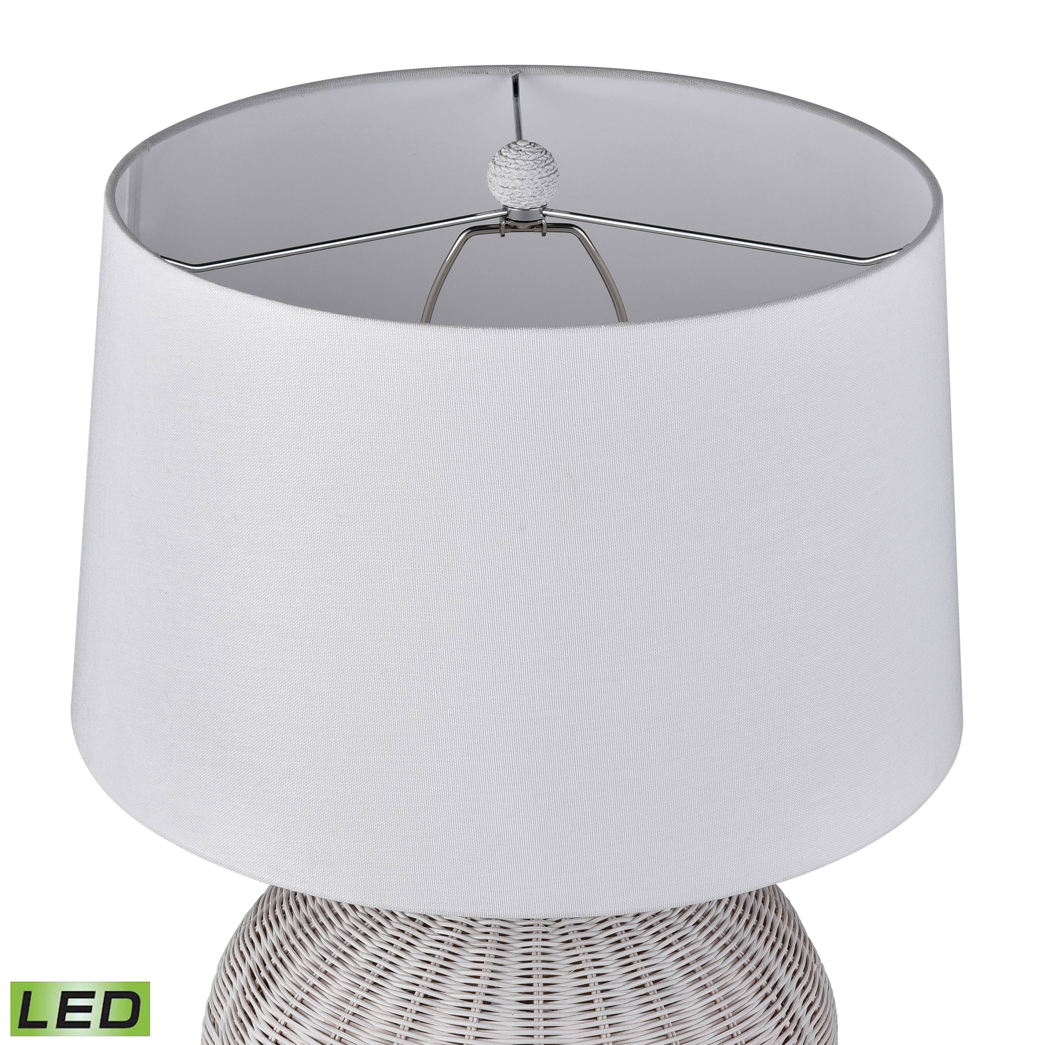 Elk Home Brinley White With White Linen Shade 1 Light Table Lamp - Bed ...