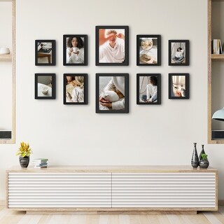 HELLO LAURA 10 Opening Black Wall Hanging Photo Frame Set - Bed Bath ...