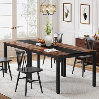 2-Piece Dining Table with Brown and Black Splice Board - Bed Bath ...