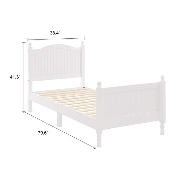 MUSEHOMEINC Wooden Twin Bed Frame with Headboard & Footboard Designed ...