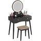 Homall Vanity Table with Lighted Mirror and Stool for Bedroom - Bed ...