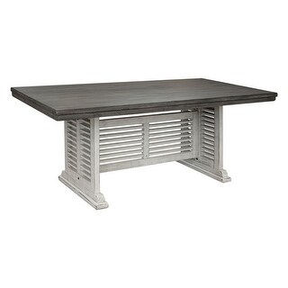 Suga 79 Inch Dining Table, Rectangular Ladder Style, Pedestal, Ivory ...