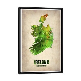 iCanvas "Ireland Watercolor Map" by Naxart Framed Canvas Print - Bed ...