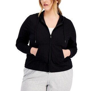 ID Ideology Women's Full Zip Hooded Jacket Black Size 2X - Bed Bath ...
