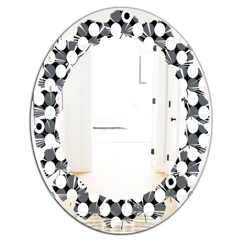 Designart Monochrome Geometric Pattern Xiv Printed Modern Round Or