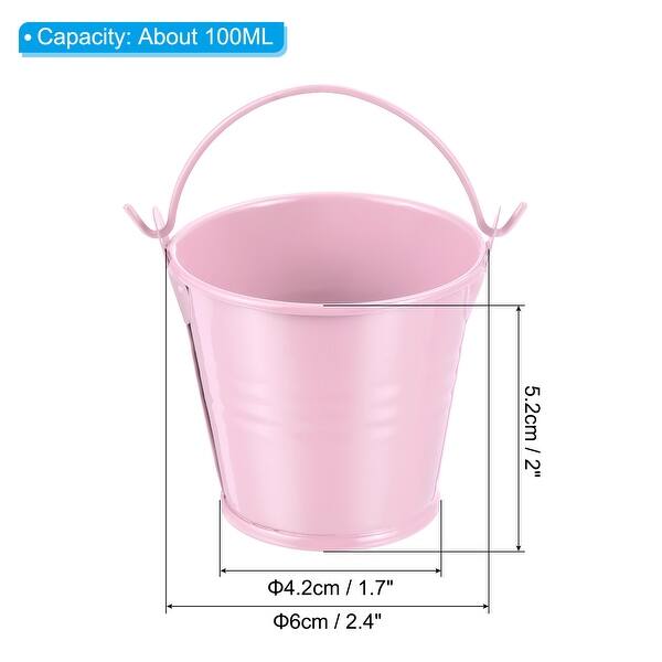 6Pcs 2"x2" Small Metal Bucket Colorful Mini Buckets with Handles - Bed ...