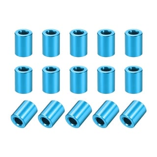 15 Pcs Round Aluminum Standoff Column Spacer 3.1x6x6mm(IDxODxH) Aqua ...