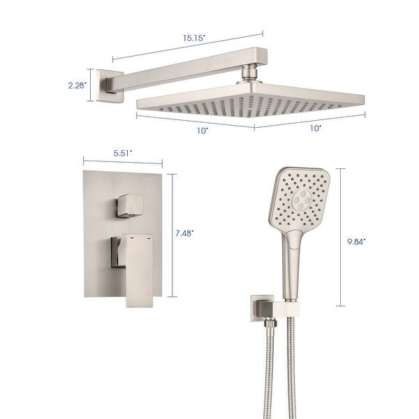 10 Inch Bathroom Wall Mounted Rain Shower Head System Shower Faucet ...
