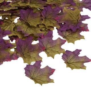 200pcs Artificial Leaves Fall Maple Autumn Fake Leaf Decoration, Purple ...