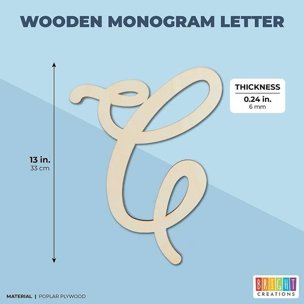 Unfinished Wood Monogram Letter C (13 in.) - Bed Bath & Beyond - 33030685