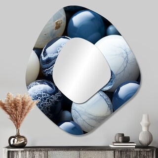 Designart - White And Blue Sapphire Sphere - Stone Geode Wall Mirror ...
