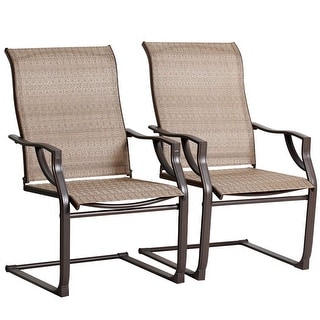 All-Weather Spring Motion Textile Patio Dining Chairs Set of 2 for ...