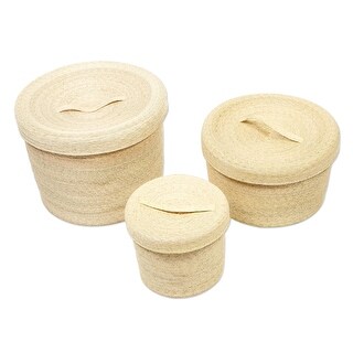 Novica Handmade Market Treasures Natural Fiber Baskets (Set Of 3) - Bed ...