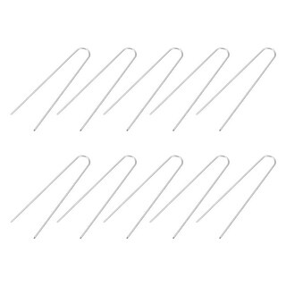 U-Shaped Garden Staples Pegs Ground U Pin 200mm 7.9-inch 3mm Dia Round ...