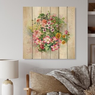 Designart 'Elegant Botanical Summer Expression V' Farmhouse Wood Wall ...