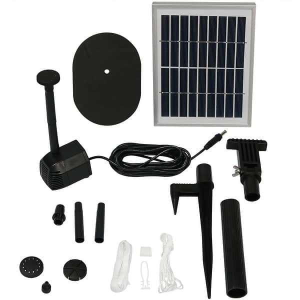Sunnydaze Outdoor Solar Pump and Panel Fountain Kit with 36" Lift - 66 ...