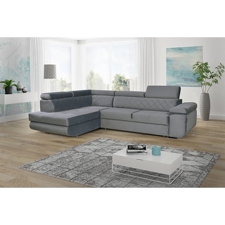 Laguna Gray Sleeper Sectional with Hidden Storage & Adjustable ...