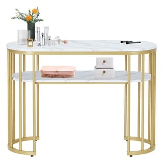 43" Marbling Texture Makeup Table Manicure Nail Station - Bed Bath ...