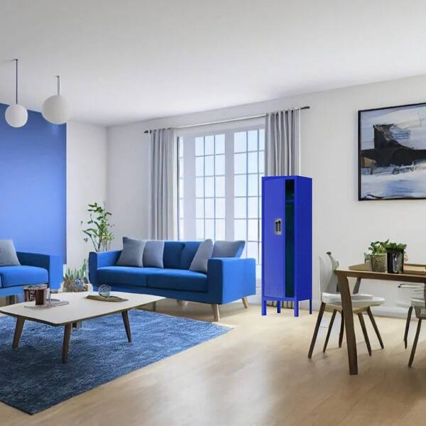 1 Door storage cabinet Blue storage rack Steel pantry cabinet - Bed ...