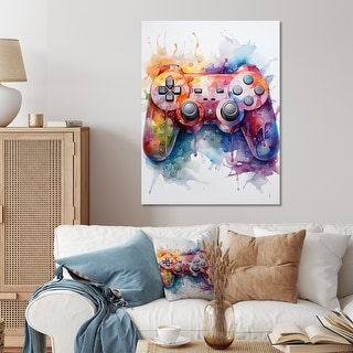 Designart "Colorful Video Game Gameplay Bliss" Video Games Large Metal ...