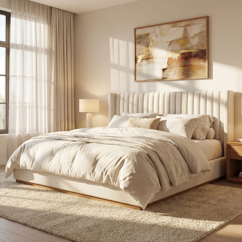 Christopher Knight Home - Modern Minimalist Upholstered Linen Platform ...