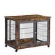 Furniture Dog Cage with Double Doors, Moveable Dog House with Flip Top ...