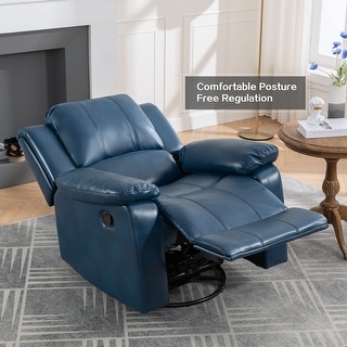 Manual Swivel Rocker Glider Recliner Chair with Extending Footrest ...