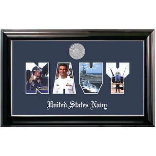 Patriot Frames Navy Collage Photo Classic Black Frame with Silver ...
