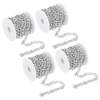 66 Feet Curb Chain, Twisted Cuban Link Chain with Spool 10 x 7 x 1.85mm ...