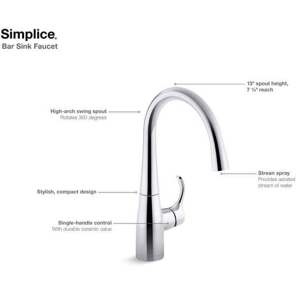 Kohler Simplice 1.5 GPM Single Hole Bar Faucet - Bed Bath & Beyond ...