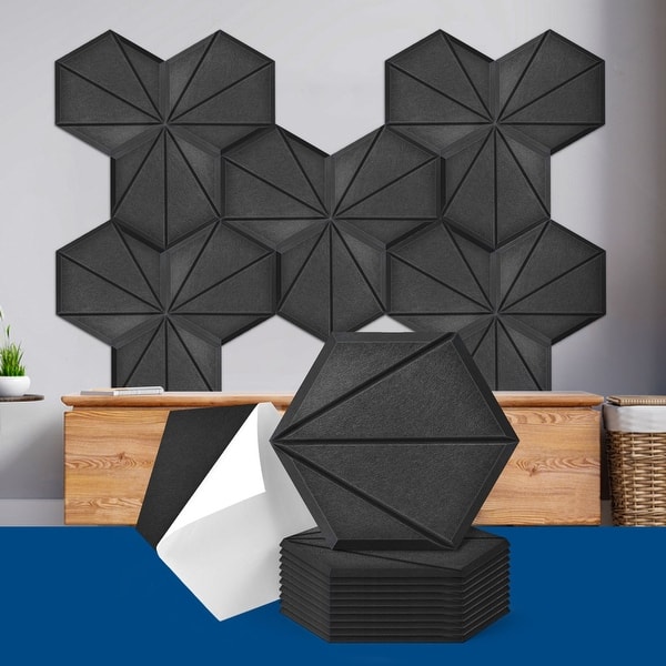 Art3d Self Adhesive Acoustic Panels, Hexagon Sound Proof Wall Panels ...
