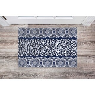 MINGLEOPARD NAVY & WHITE Doormat By Kavka Designs - Bed Bath & Beyond ...