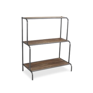 36.75" Black and Brown Staggered 3 Tier Storage Shelf - Bed Bath ...