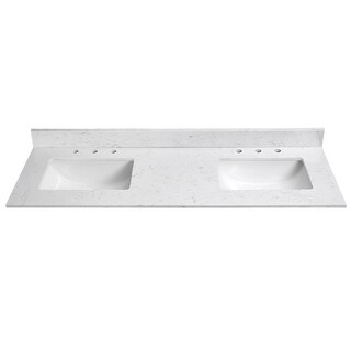 Vanityfair 60 Inch Engineered Marble Vanity Top with Double Sink - Bed ...