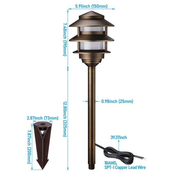Low Voltage Landscape Path Light, Solid Cast Brass, IP65 - 4Pack - Bed ...