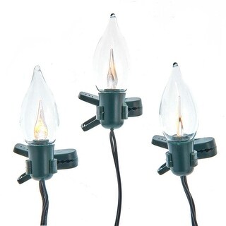 LED Lighted Flicker Flame Christmas Lights with Clips - 9' - Warm White ...