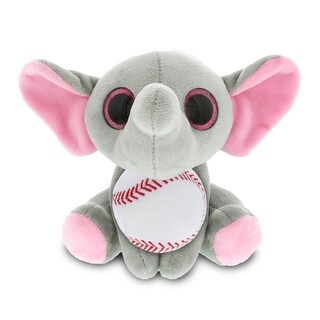 DolliBu Small Elephant Sparkle Eyes Stuffed Animal with Baseball Plush ...