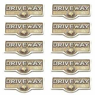10 Switch Plate Tags DRIVEWAY Name Signs Labels Brass | Renovator's ...